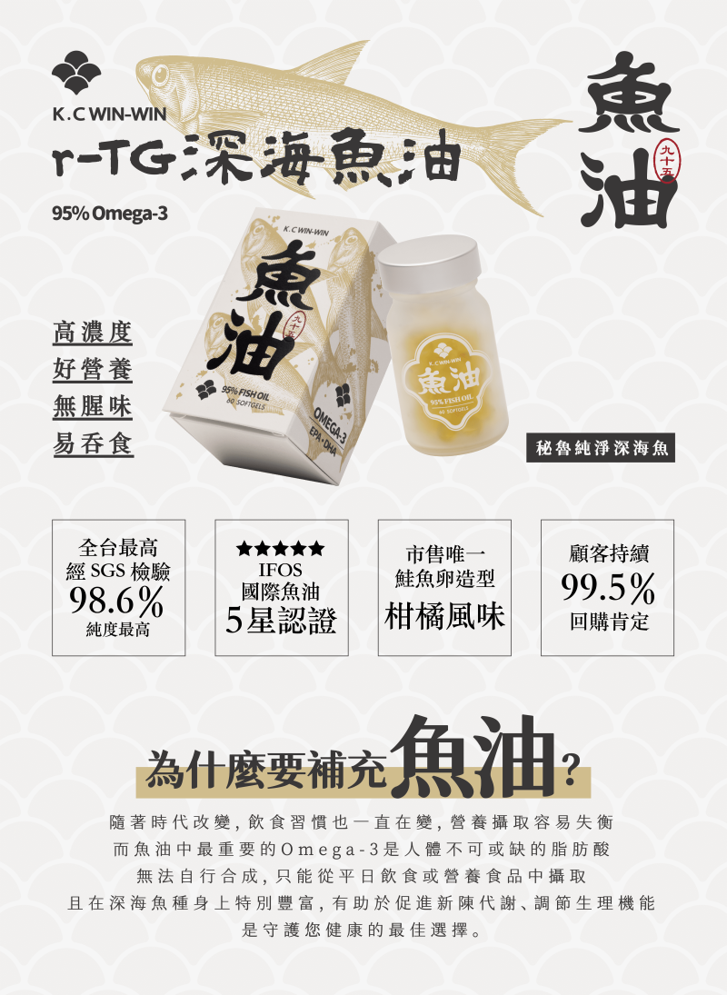 【K.C WIN-WIN 紫氣東來組】BABY Q＋蜂巢飲＋魚油 | 全球探探電商平台